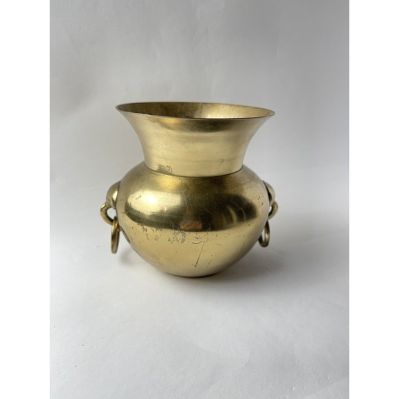 Accents | Vintage Old Brass Copper Spittoon Vessel Decorative Two ...